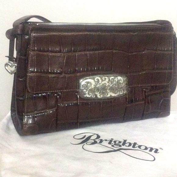 Brighton | Bags | Brighton Luxury Shoulder Bag Brown Leather Snap ...